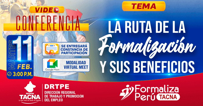 Conferencia online " La ruta de la Formalización y sus beneficios " de ...
