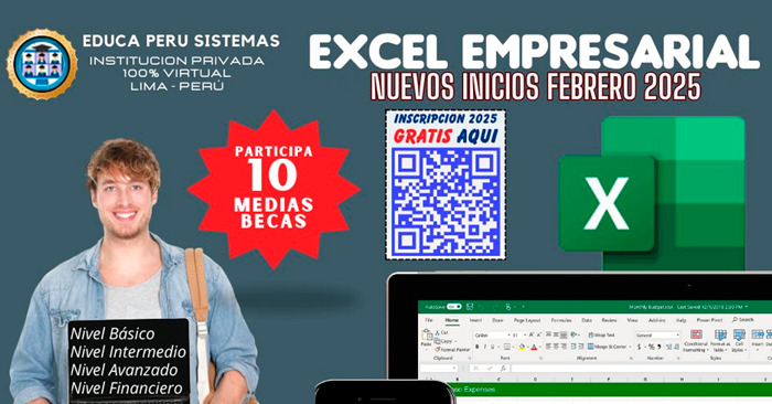 Curso online gratuito "Excel Empresarial" de Educa Perú sistemas